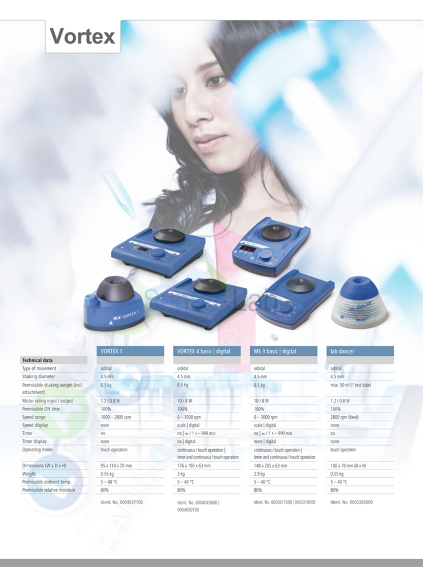 IKA VORTEX 4 basic Tüp Karıştırıcı 3000 rpm/0.5 kg